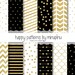 Glitter Digital Paper Black and Gold Glitter Paper Pack Glam