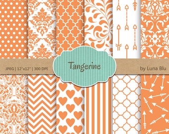 Peach Digital Paper: Peach Patterns pastel peach