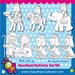 Nativity Clipart Bundle Color and Black/White Christmas