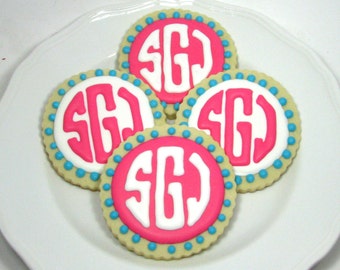 Monogram cookies | Etsy