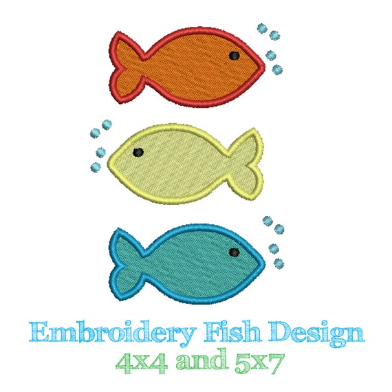 Fish Embroidery Design Machine Embroidery Digital Download