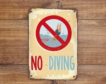 No diving sign | Etsy