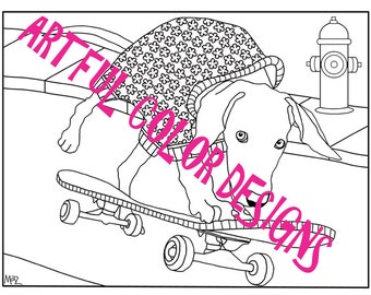 Dog coloring page | Etsy