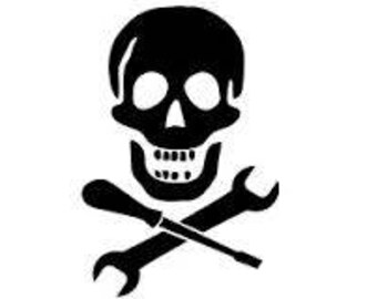 Mechanic skull decal | Etsy