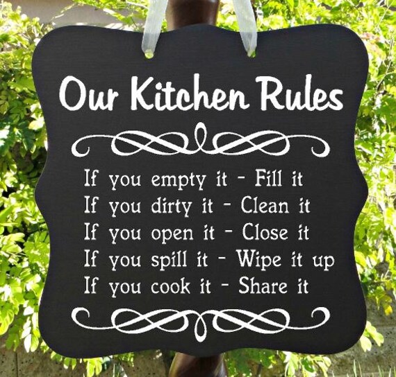 Kitchen Sign Our Kitchen Rules House Rules Home Decor Wall