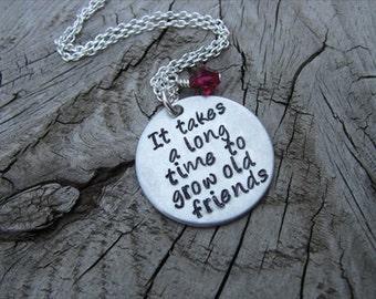 Best Friend Necklace Hand-stamped Necklace Friends are
