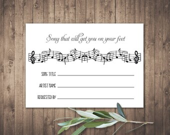 Wedding song request card I promise to dance if you play this