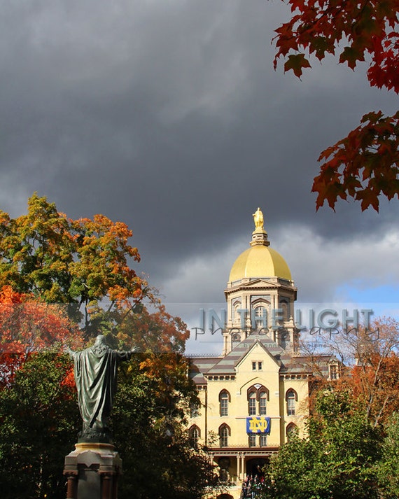 Golden Dome at University of Notre Dame in the Fall 3 Fine