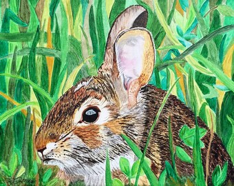 Rabbit paintings | Etsy