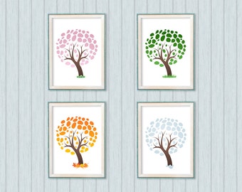 4 seasons wall art | Etsy