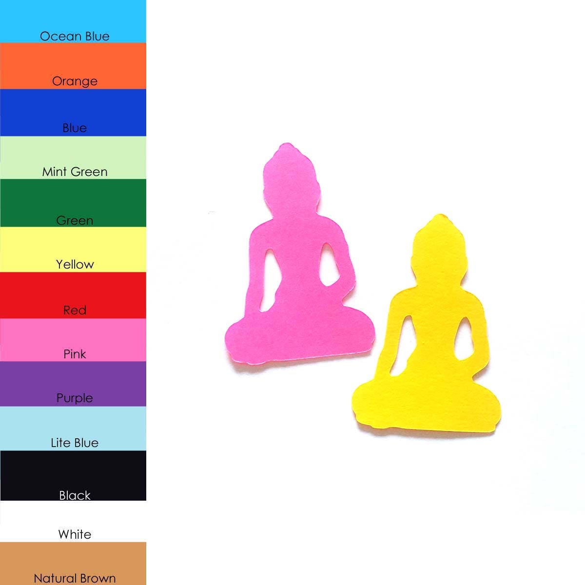 25 pack Paper Buddha Shape Paper Buddha Cut Outs Buddha