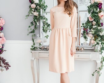 Peach color dress | Etsy