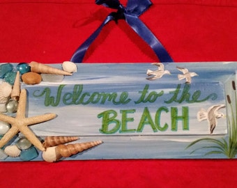Beach welcome sign | Etsy
