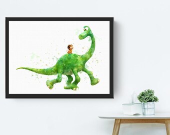 Watercolor dinosaur | Etsy