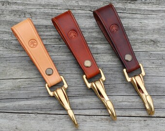 Leather key clip | Etsy