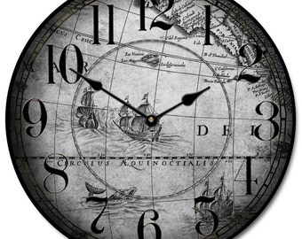 Map wall clock | Etsy