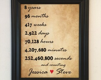 8 year anniversary | Etsy