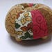 TUFFET Color Wheel PIN CUSHION in browns leaves rust green