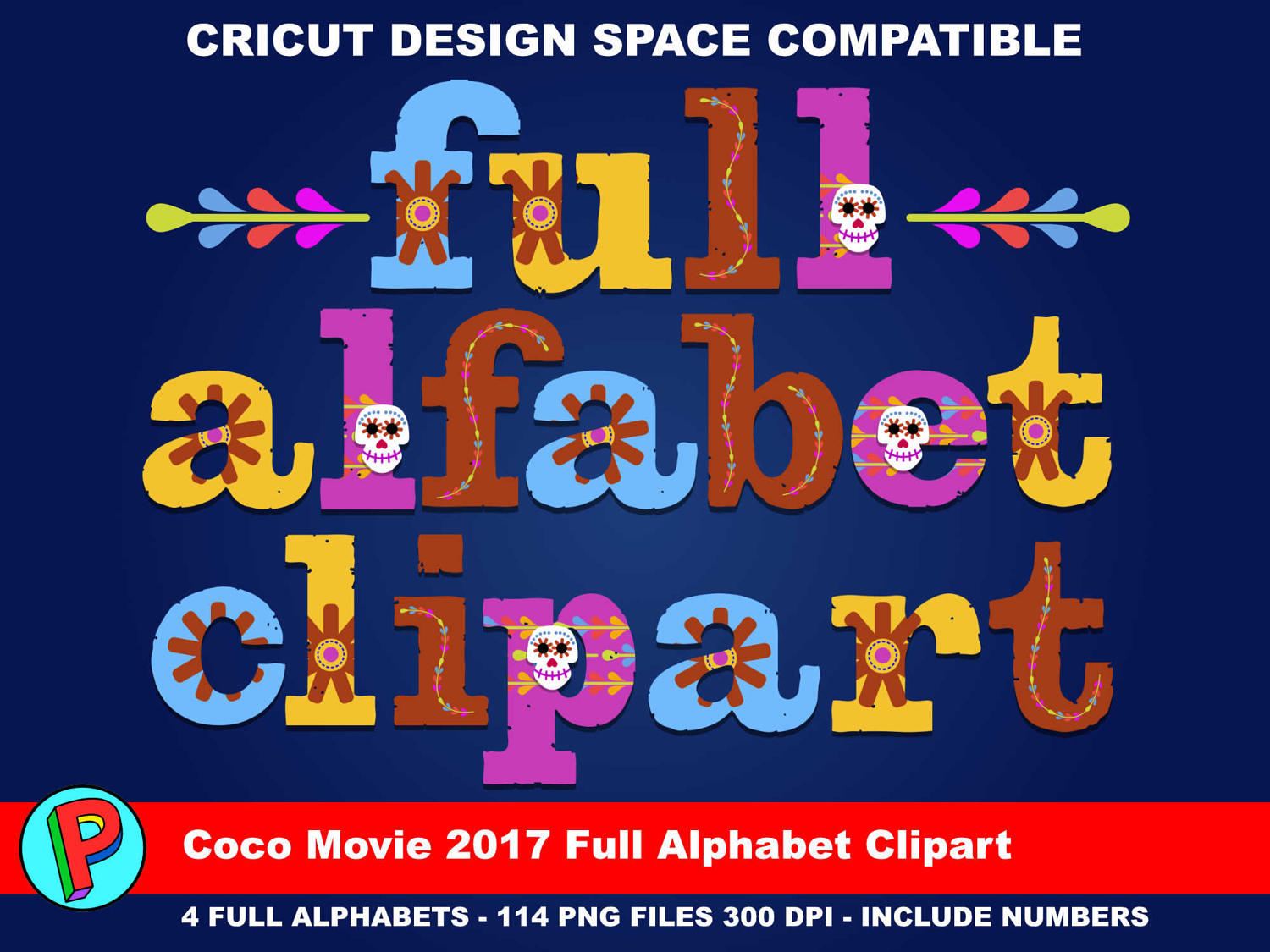 Coco Movie 2017 Full Alphabet Clipart 114 png files 300