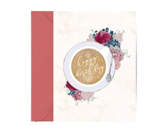 Coffee cup card | Etsy