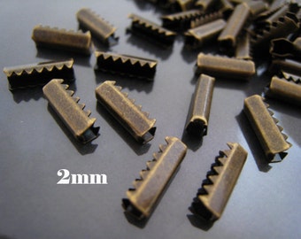Finding 20 pcs Silver Metal Fold Over Crimp Head Clips for