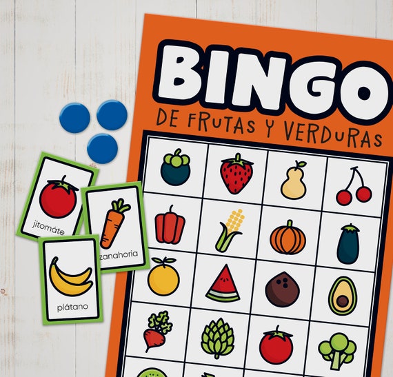 Juego de Loteria para aprender los nombres de frutas y