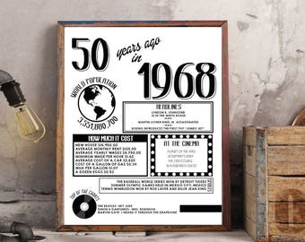 1968 fun facts | Etsy