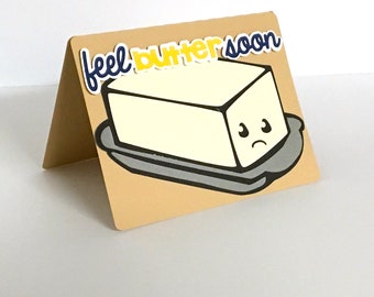 Feel better pun card | Etsy