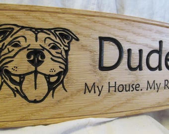 Wood dog sign | Etsy