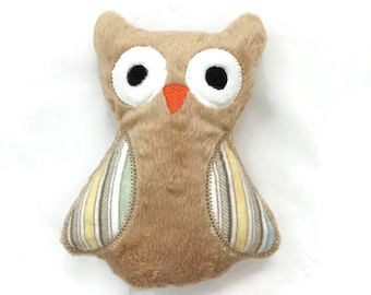 Stuffed owl Owl doll Plush owl Pink and Purple Plushie
