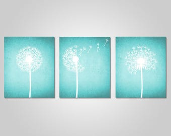 Aqua wall art | Etsy