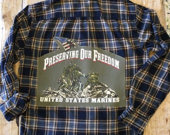 Back patch flannel | Etsy