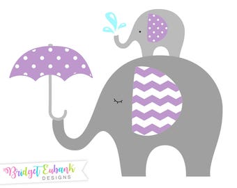 Purple Elephant Baby Shower Clip Art Purple And Grey Cute