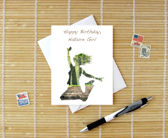 Happy Birthday Nature Girl // Nature Lover Birthday Card For