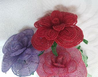 Beaded flowers | Etsy