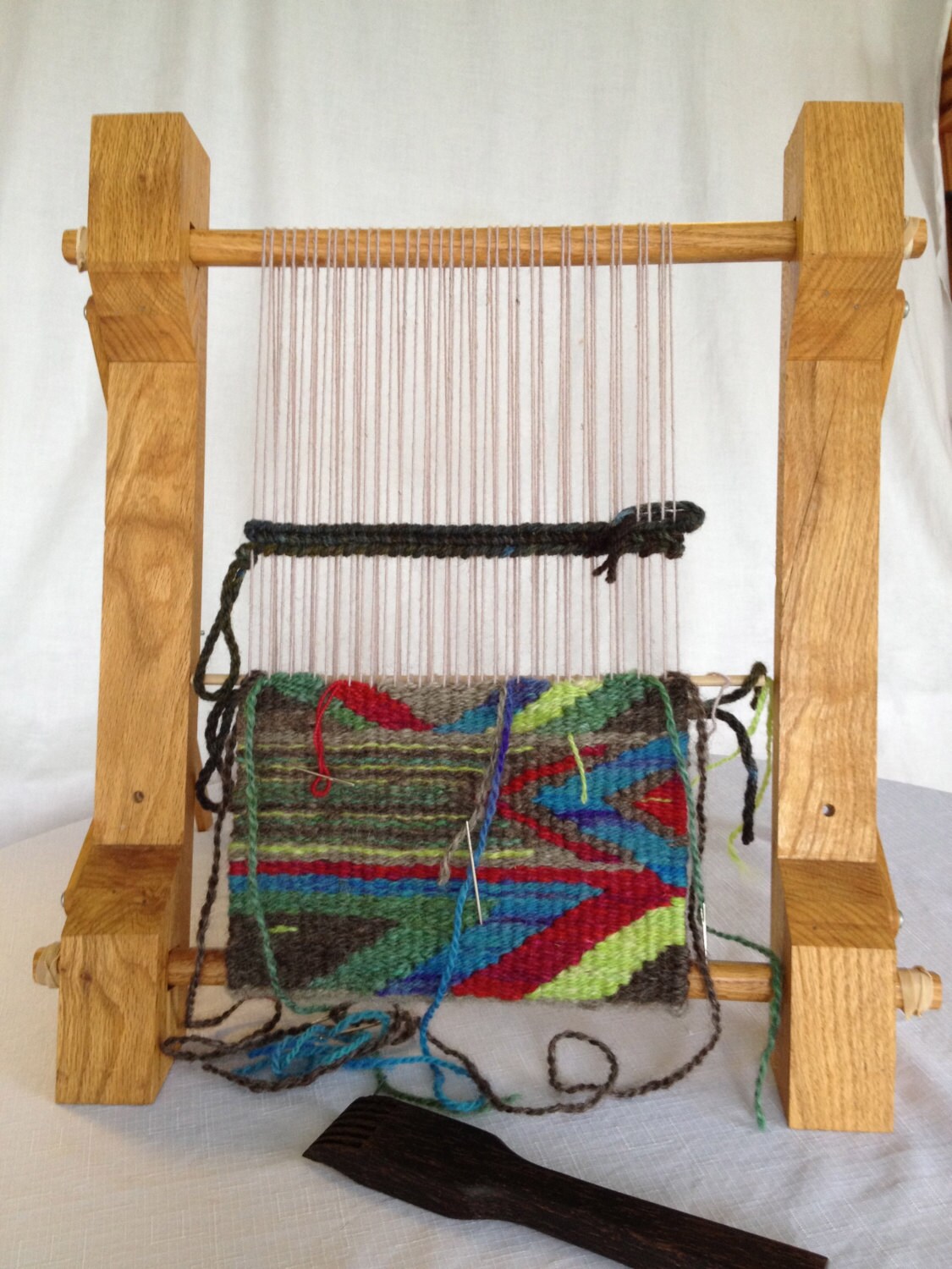 Hand crafted small loom. Perfect for learning to weave.