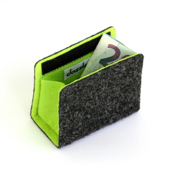 Coin Felt Wallet Felt Coin Purse Handmade Green Felt and