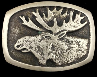 Moose belt buckle | Etsy