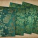 Emerald Floral Velvet Digital Paper Emerald Scrapbook Paper