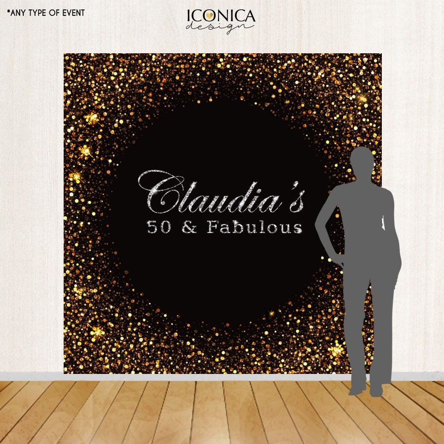 50 Birthday Photo Booth Backdrop 50th Birthday Party