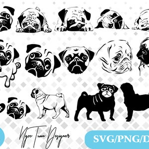 Pug svg | Etsy