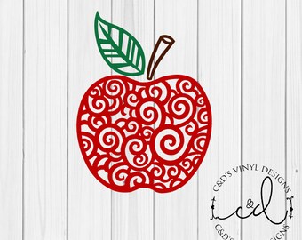 Apple decal | Etsy