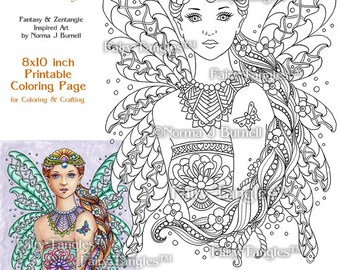 Fairy Tangles™ Coloring Sheets Digi Stamps & by FairyTangleArt