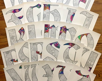 Zentangle alphabet | Etsy