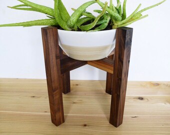 Walnut plant stand | Etsy
