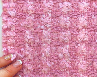 Pink tweed fabric | Etsy