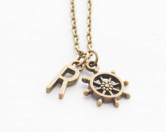 Ship Wheel Necklace Bronze Wheel Jewelry Ship's Wheel