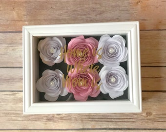 Flower shadow box | Etsy