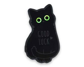Black cat stickers | Etsy