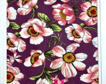 Purple floral fabric | Etsy